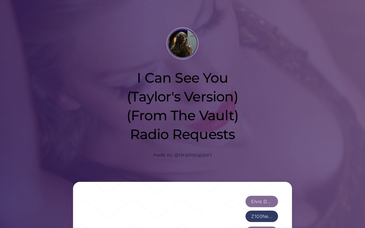 I Can See You (Taylor's Version) (From The Vault) Radio Requests